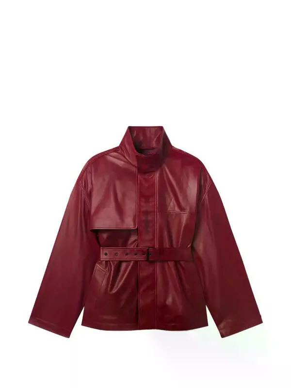 FRAME Alexandra Leather Jacket - Red