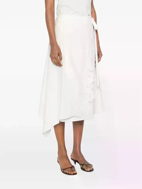 SIR. Lace-embellished Midi Skirt - White