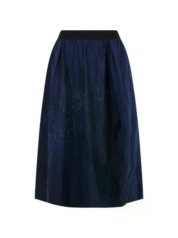 MARIA CALDERARA Crinkled Paint-splatter Skirt - Blue