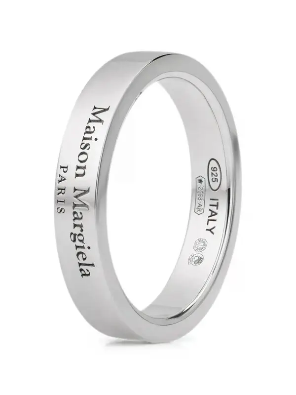MAISON MARGIELA Engraved Logo Band Ring - Silver