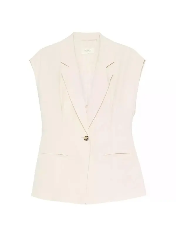 VICOLO Sleeveless Single-breasted Gilet - Neutrals