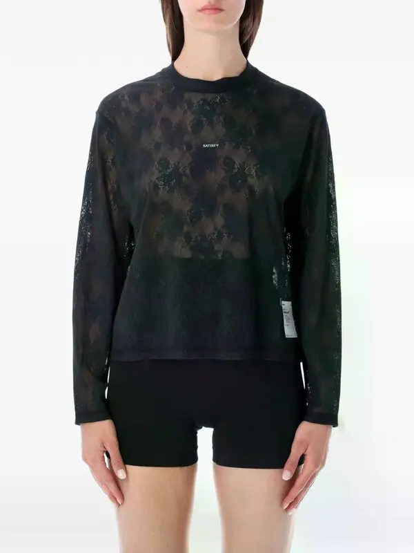 Satisfy Spacelace Floral-lace T-shirt - Black