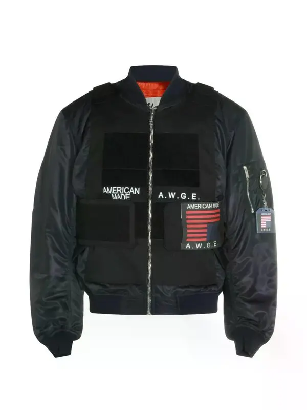 AWGE Logo-print Patch Detail Jacket - Blue
