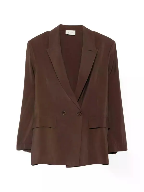 VICOLO Double-breasted Blazer - Brown