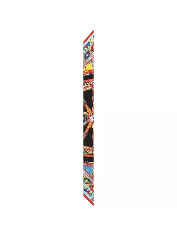 Dolce & Gabbana Carretto-print Silk Twill Bandeau - Black