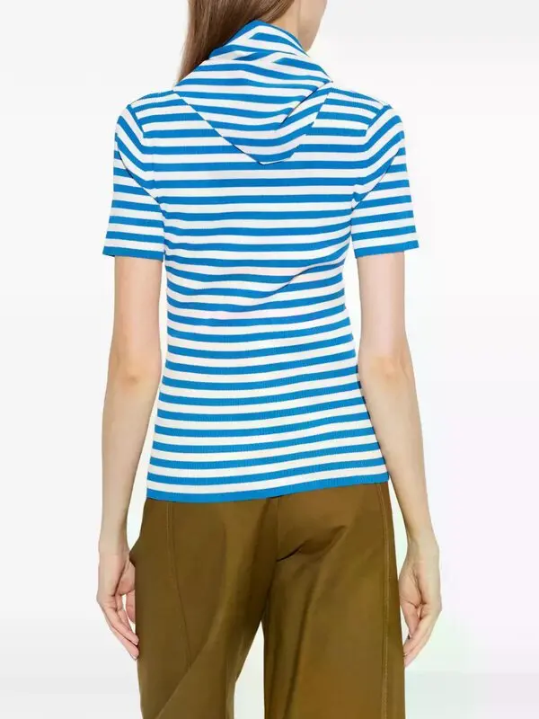 Max Mara Striped Tie-neck T-shirt