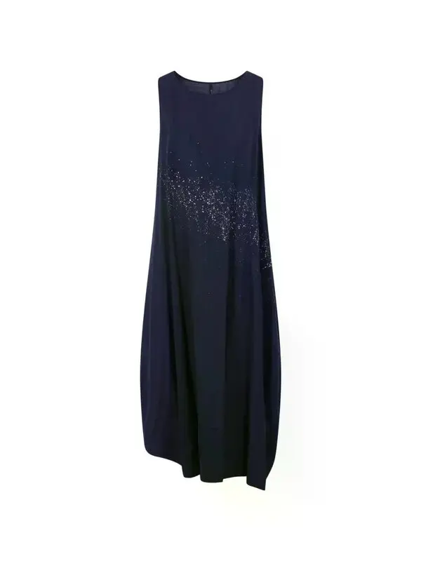 MARIA CALDERARA Sleeveless Paint-splatter Dress - Blue