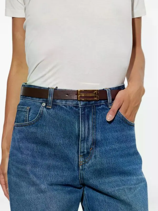 Victoria Beckham Dorian Monogram-buckle Leather Belt