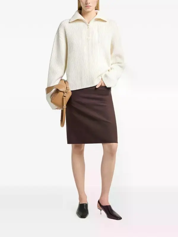 COURREGES Ribbed Knit Wool Sweater