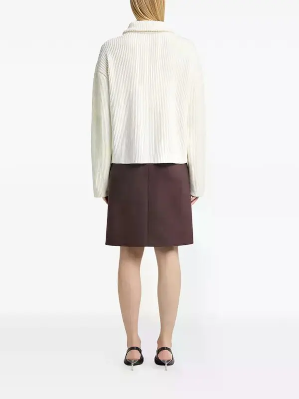 COURREGES Ribbed Knit Wool Sweater