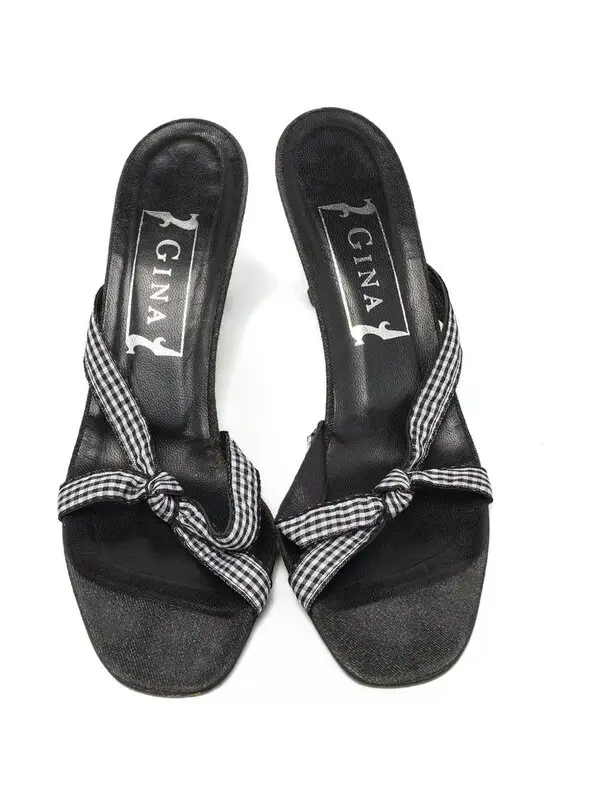 GINA Knotted Gingham Heeled Sandals