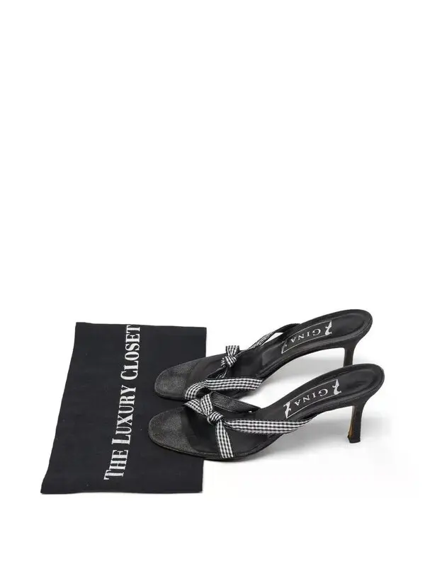 GINA Knotted Gingham Heeled Sandals