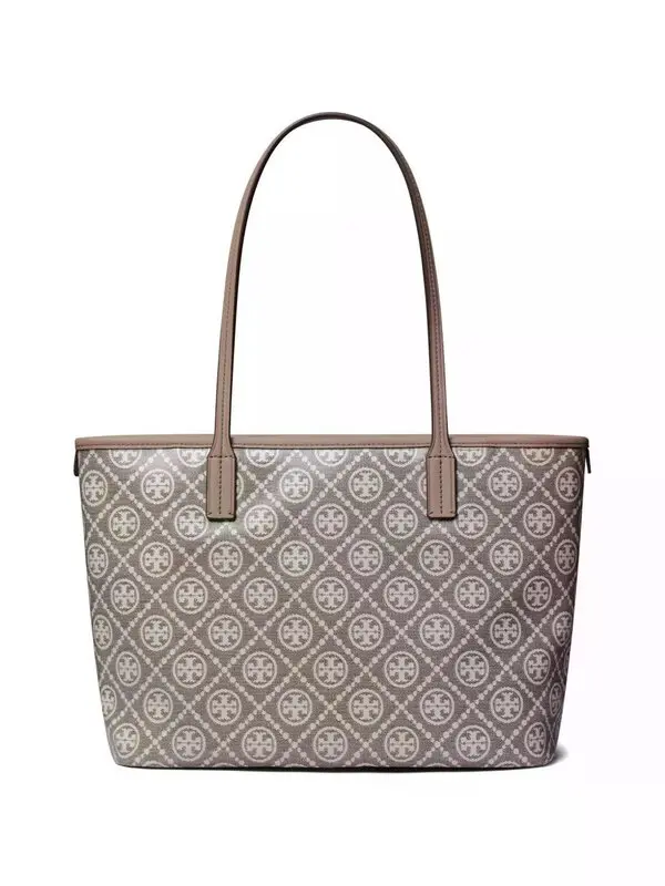 Tory Burch T Monogram Coated Jacquard Small Zip Tote Bag