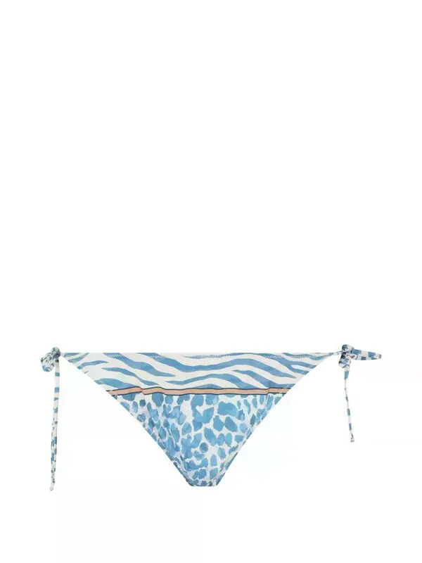 MC2 SAINT BARTH Zebra & Leopard Print Bikini Bottoms - White