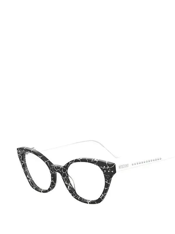 Moschino Marble-effect Cat-eye Frame Eyeglasses - Black