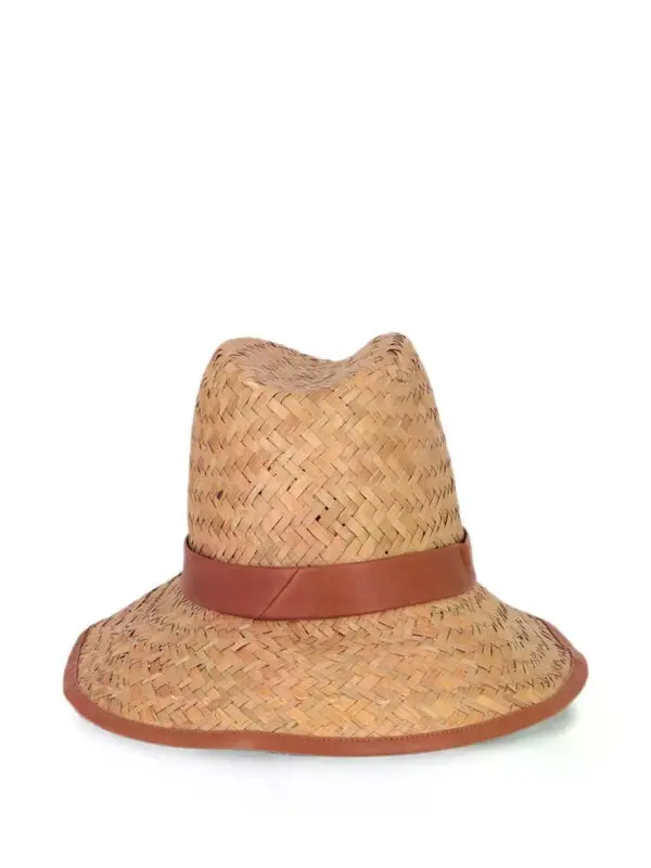 Orlebar Brown Woven Hat With Leather Trim