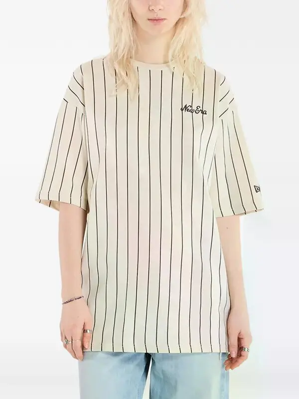 New Era Pinstripe Print T-shirt
