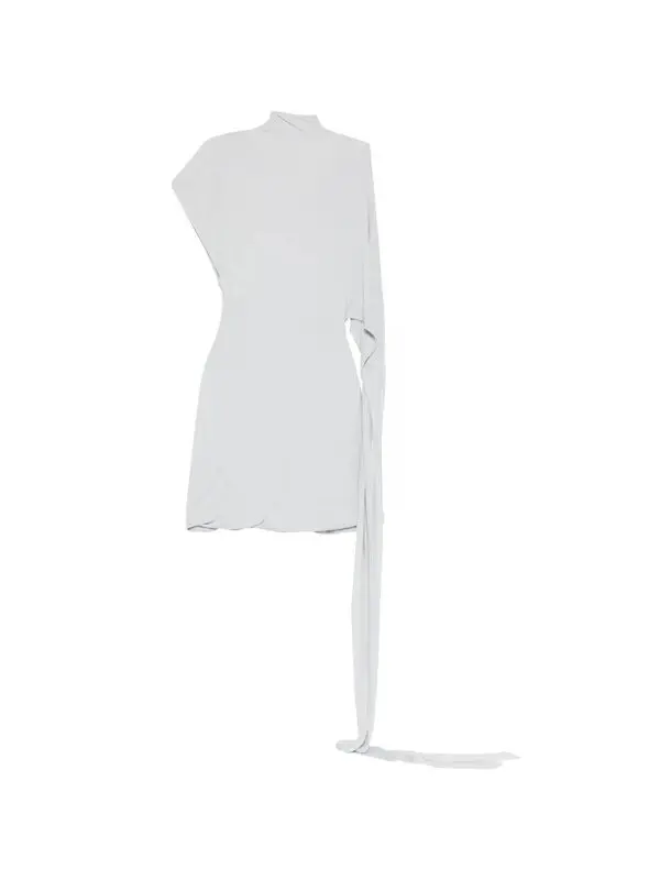 FRANCESCO MURANO Draped Asymmetric High Neck Dress - Grey