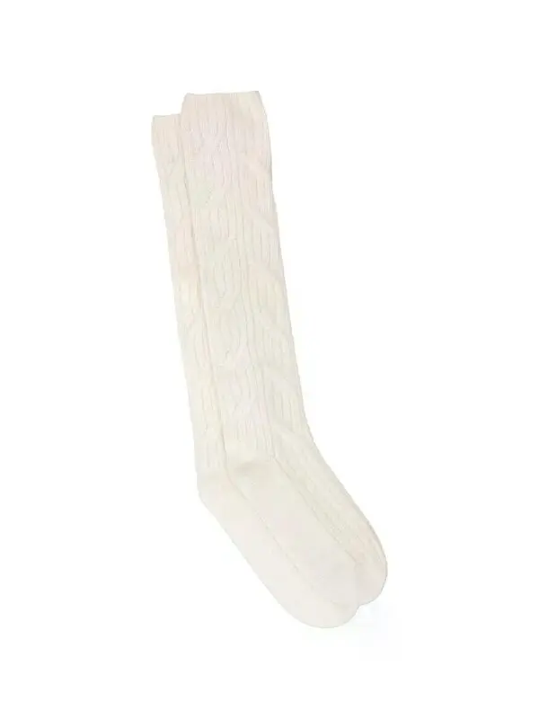 LA ROSE Cable-knit Over-the-knee Socks