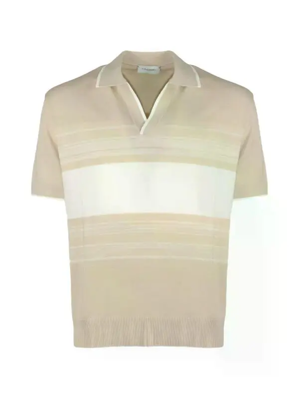 PAOLO PECORA Striped Cotton T-shirt - Neutrals