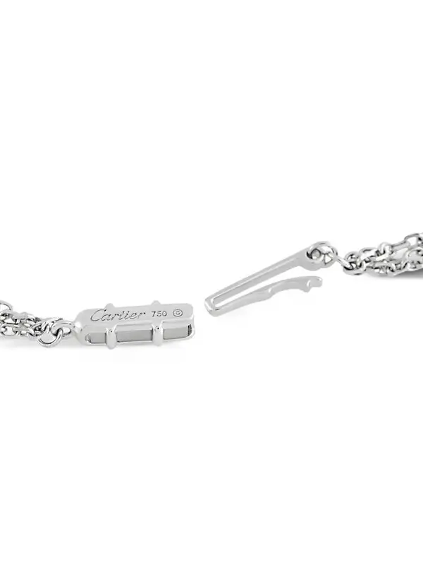 Cartier Trinity Diamond And Ceramic Necklace - Silver