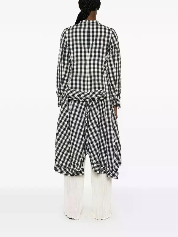 RICORRROBE Gingham Check Asymmetric Coat
