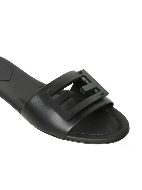 Fendi Baguette Logo-plaque Leather Sandals