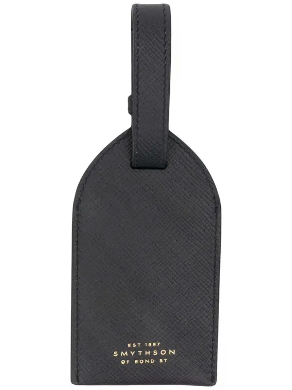 Smythson Panama Crossgrain-effect Luggage Tag - Blue