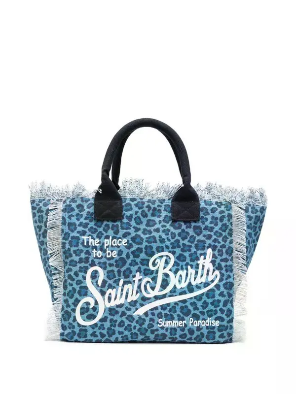 MC2 SAINT BARTH Vanity Leopard-print Tote Bag - Blue