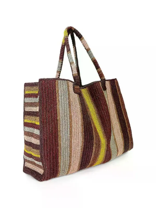 GABRIELE FRANTZEN Striped Raffia Tote Bag