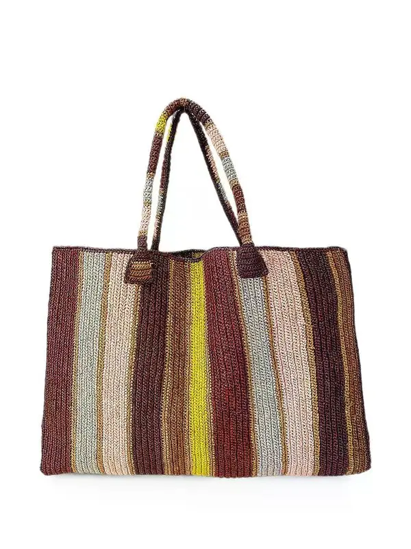GABRIELE FRANTZEN Striped Raffia Tote Bag