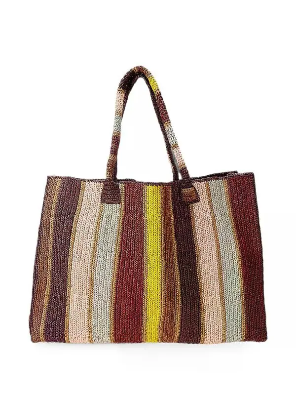 GABRIELE FRANTZEN Striped Raffia Tote Bag