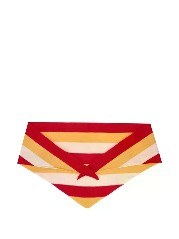 LA ROSE Striped Triangular Scarf