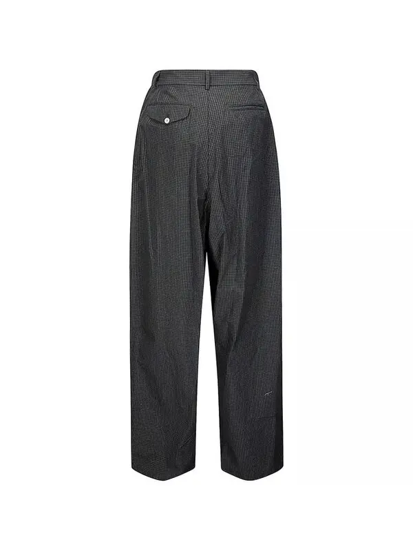 MAISON JEJIA Checked Cotton Pleated Trousers