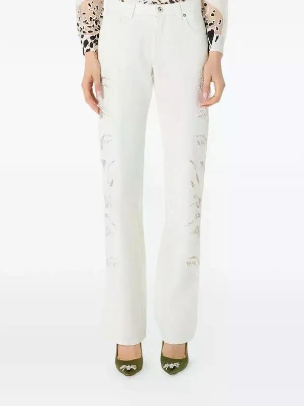Blumarine Lace-insert Boyfriend Jeans