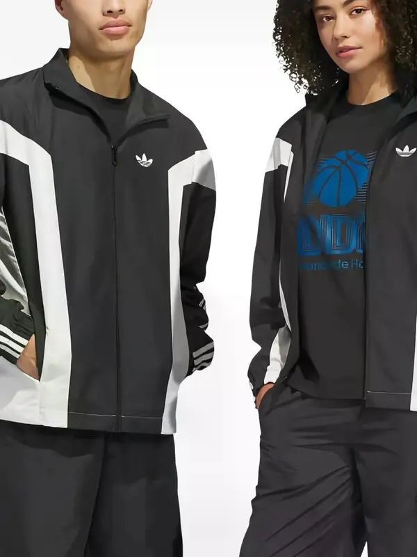 Adidas Originals Embroidered Side Stripe Windbreaker - Black