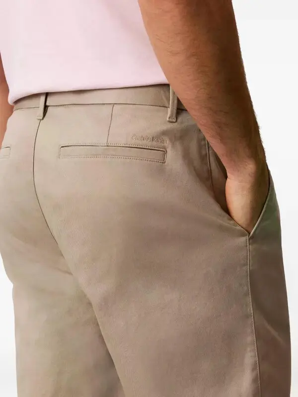Calvin Klein Logo-embroidered Chino Trousers