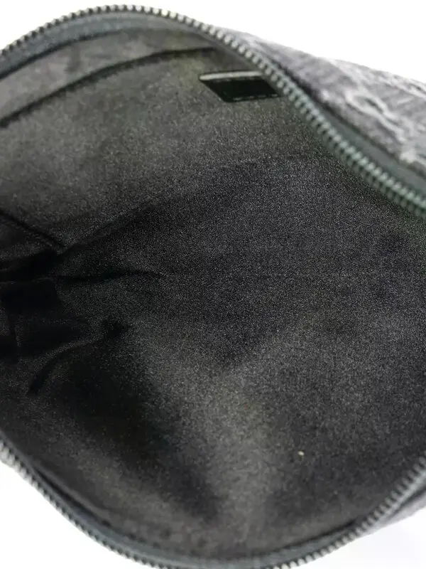 Gucci Horsebit Slim Gg Denim Shoulder Bag With Leather Accents
