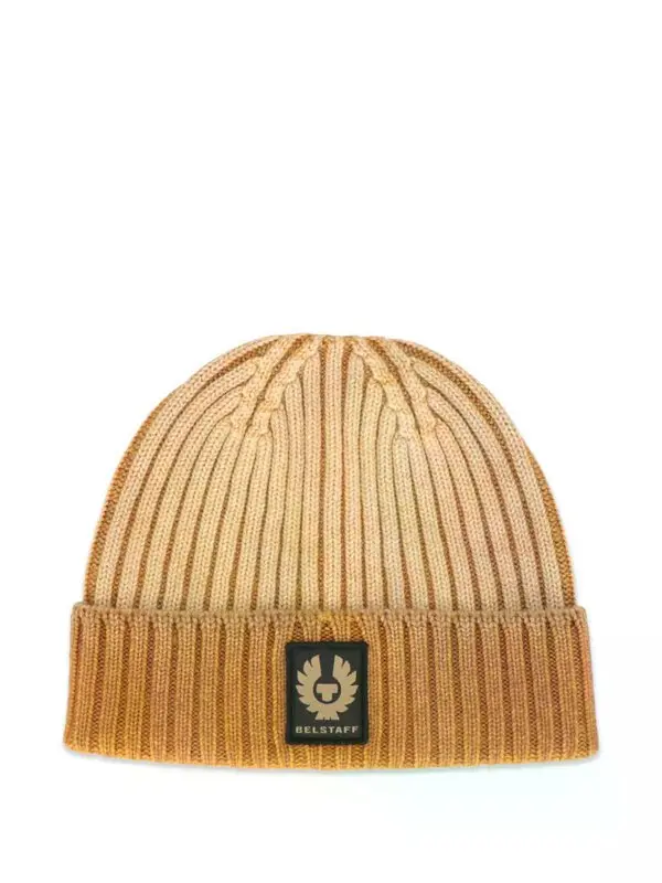 Belstaff Logo Patch Ribbed-knit Beanie Hat