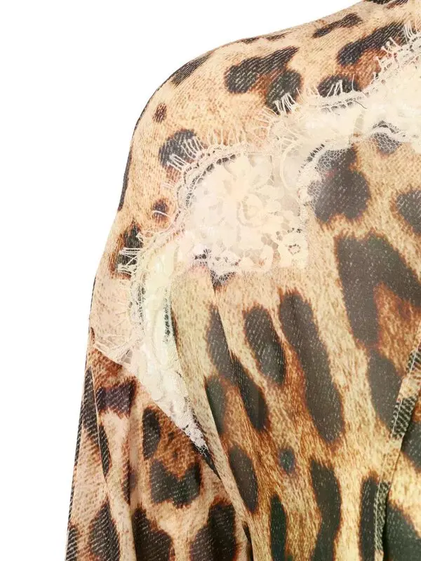 Ermanno Scervino Leopard-print Lace-trimmed Maxi Dress