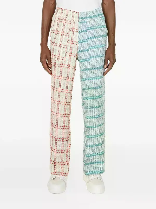 (DI)VISION Di:vision Check-pattern Contrasting Panel Trousers - Neutrals