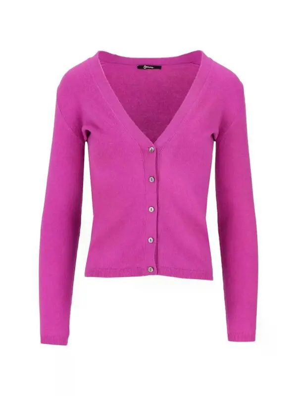 LA ROSE V-neck Button-up Cardigan