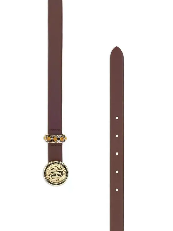 Roberto Cavalli Logo Plaque Leather Belt