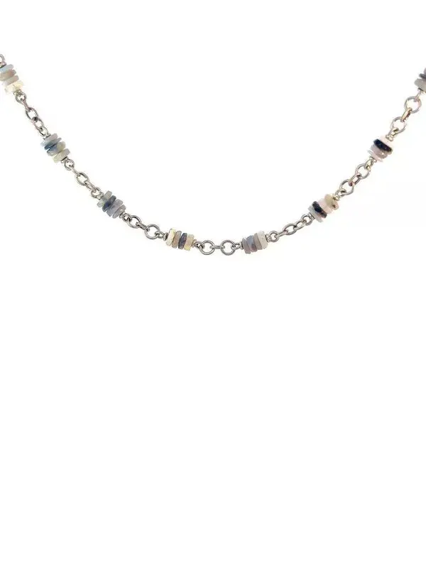 SYLVA & CIE 18kt White Gold Beaded Opal Necklace - Silver