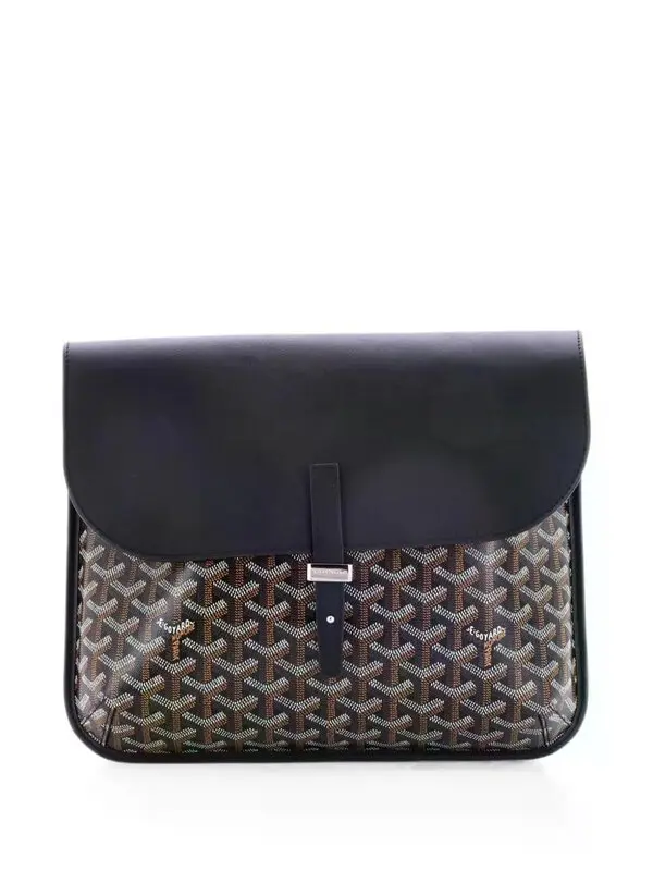 Goyard Coursier Messenger Bag In Coated Canvas And Leather - Black