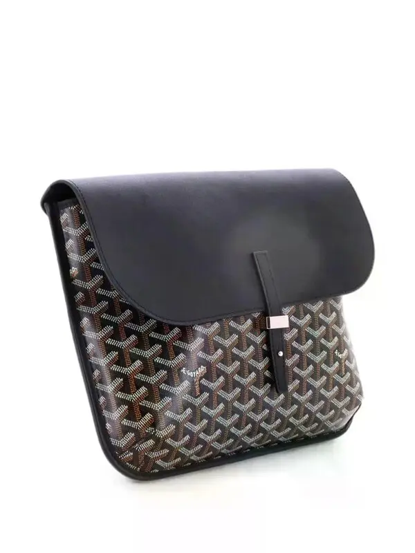 Goyard Coursier Messenger Bag In Coated Canvas And Leather - Black