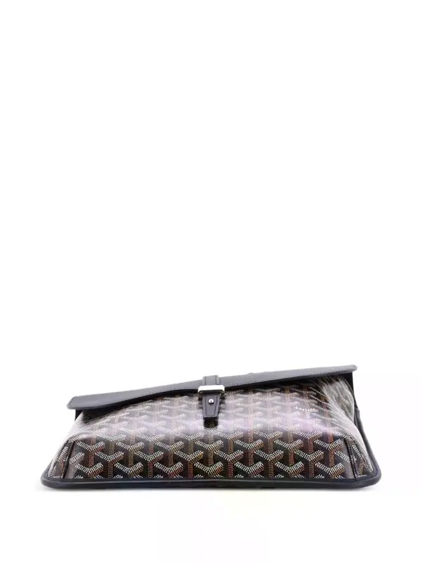 Goyard Coursier Messenger Bag In Coated Canvas And Leather - Black