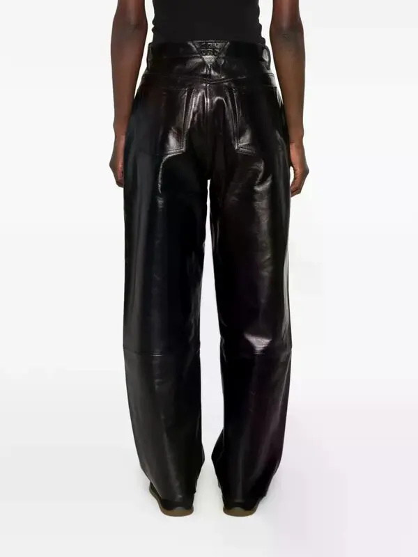 Sandro Leather Wide-leg Trousers