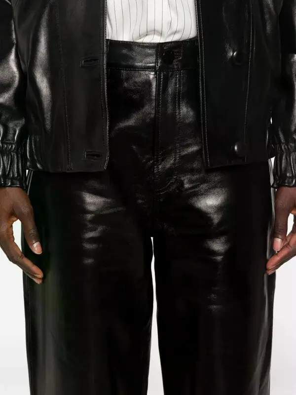 Sandro Leather Wide-leg Trousers