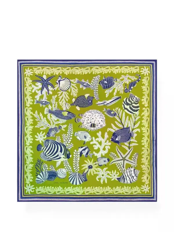 INOUI EDITIONS Marine-print Silk Scarf
